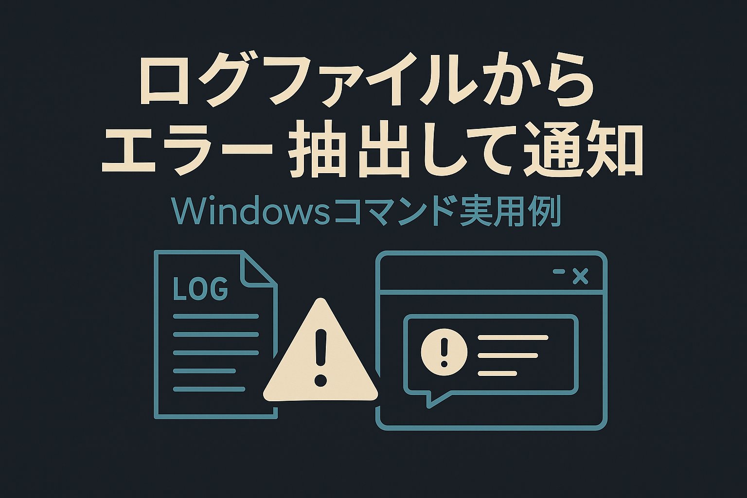 ログファイルからエラー抽出して通知 - Windowsコマンド実用例
