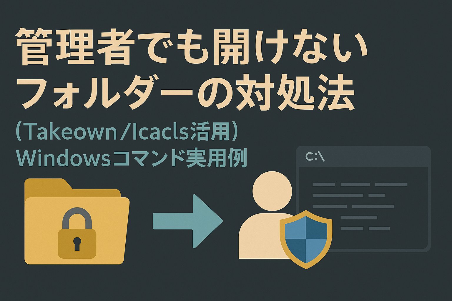 管理者でも開けないフォルダーの対処法(Takeown / Icacls活用) - Windowsコマンド実用例